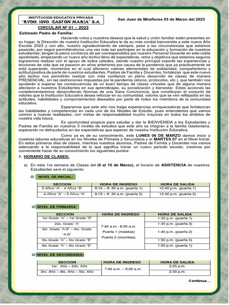 Circular 01 | PDF | Aprendizaje | Enseñando