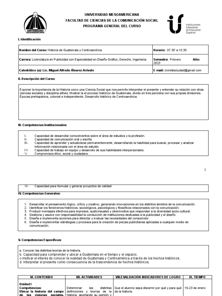 Programa Historia De Guatemala Pdf Guatemala Diseño