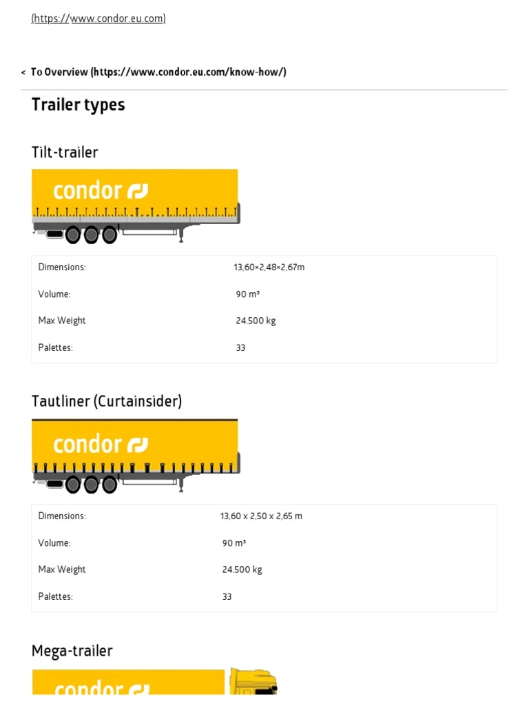 Trailer Types - Condor | PDF | Trailer (Vehicle) | Vehicles