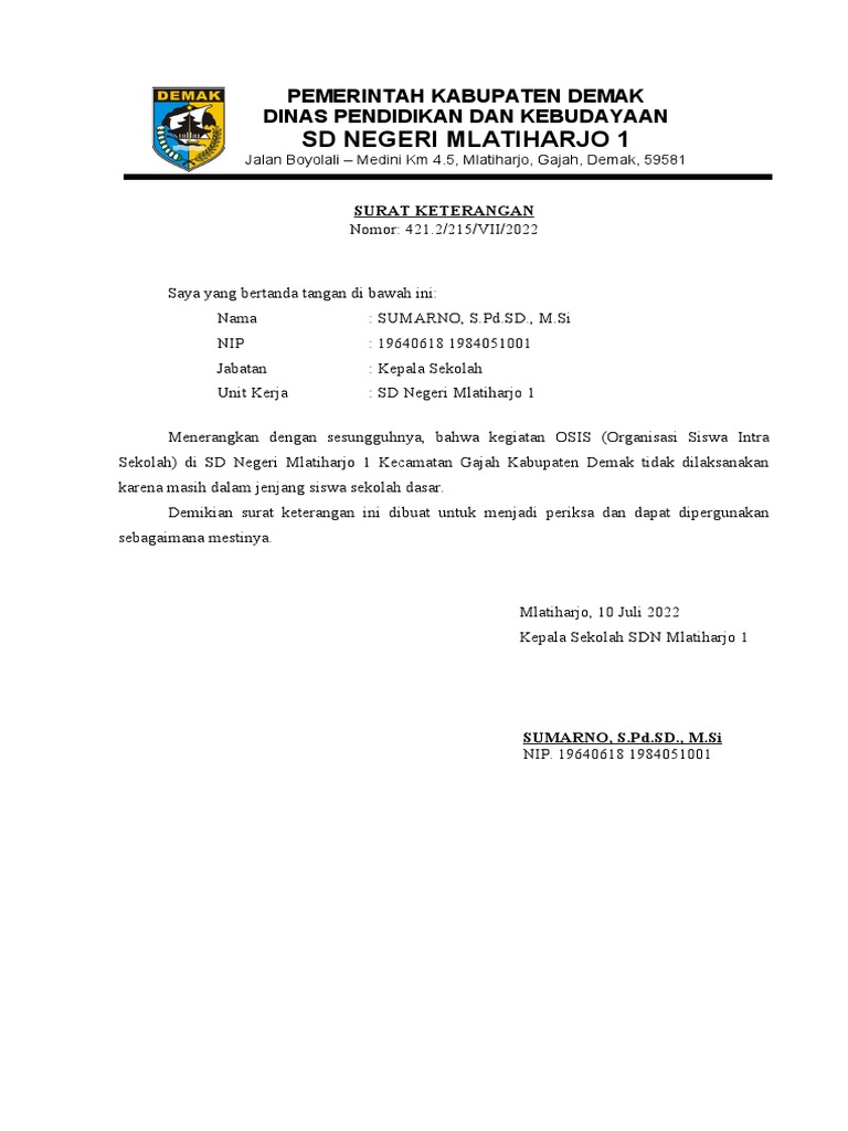 Surat Keterangan Osis | PDF | Ilmu Sosial | Kesehatan Holistik