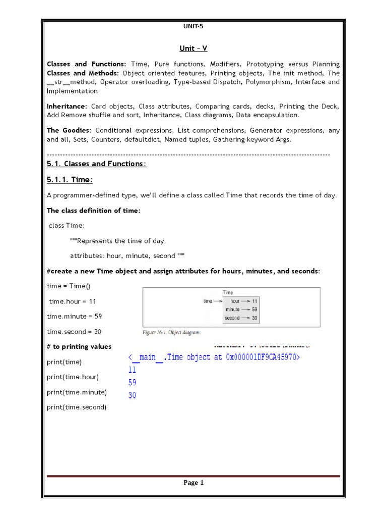 Unit-5-Python Programming | PDF | Class (Computer Programming) | Inheritance (Object Oriented ...