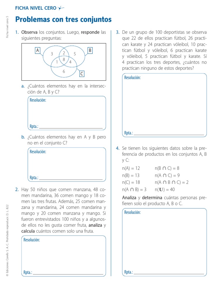 Problemas Con Tres Conjuntos | PDF
