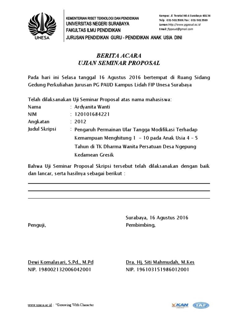 Undangan Seminar Proposal | PDF