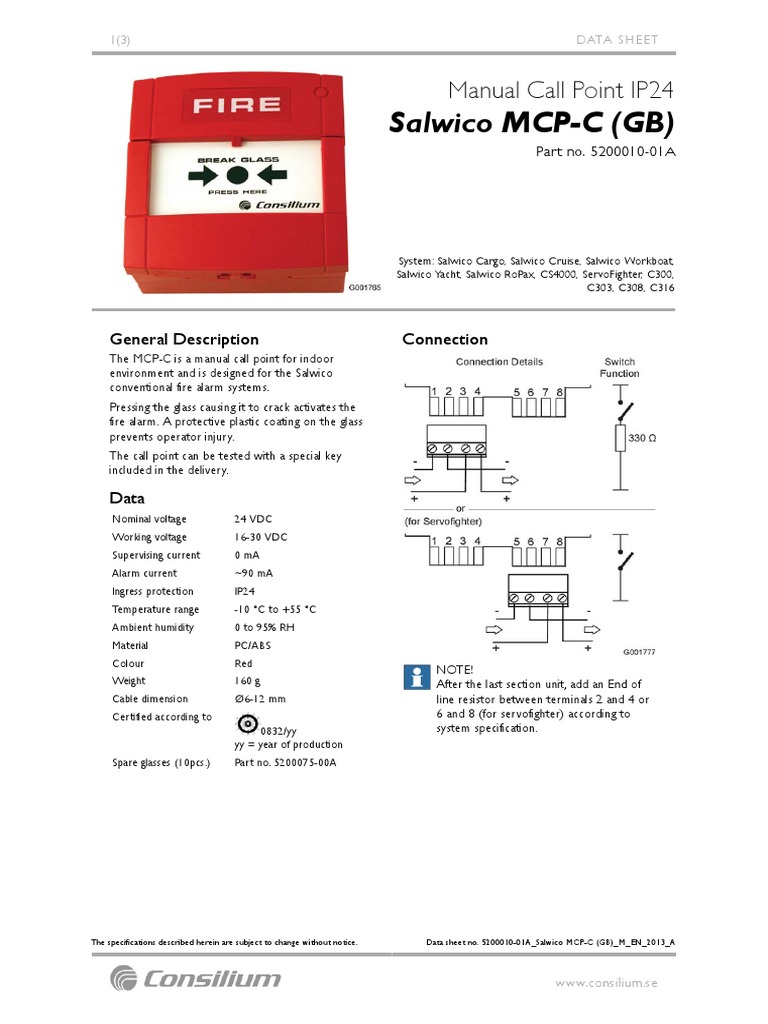 CALLPOINT 5200010-01A - Salwico MCP-C (GB) - M - EN - 2013 - A | PDF | Electrical Components ...