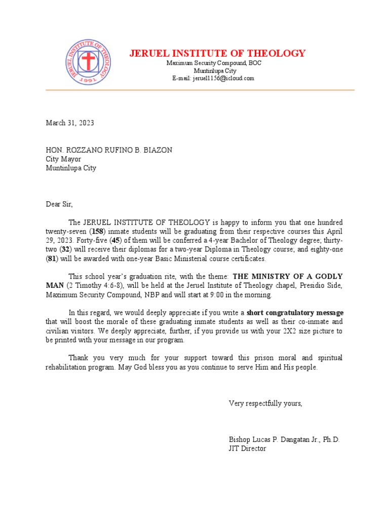 Jeruel Institute of Theology: Maximum Security Compound, BOC Muntinlupa ...