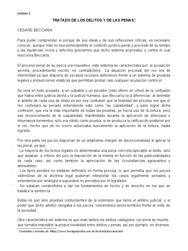 Tratado de Los Delitos y de Las Penas | PDF | Derecho penal ...