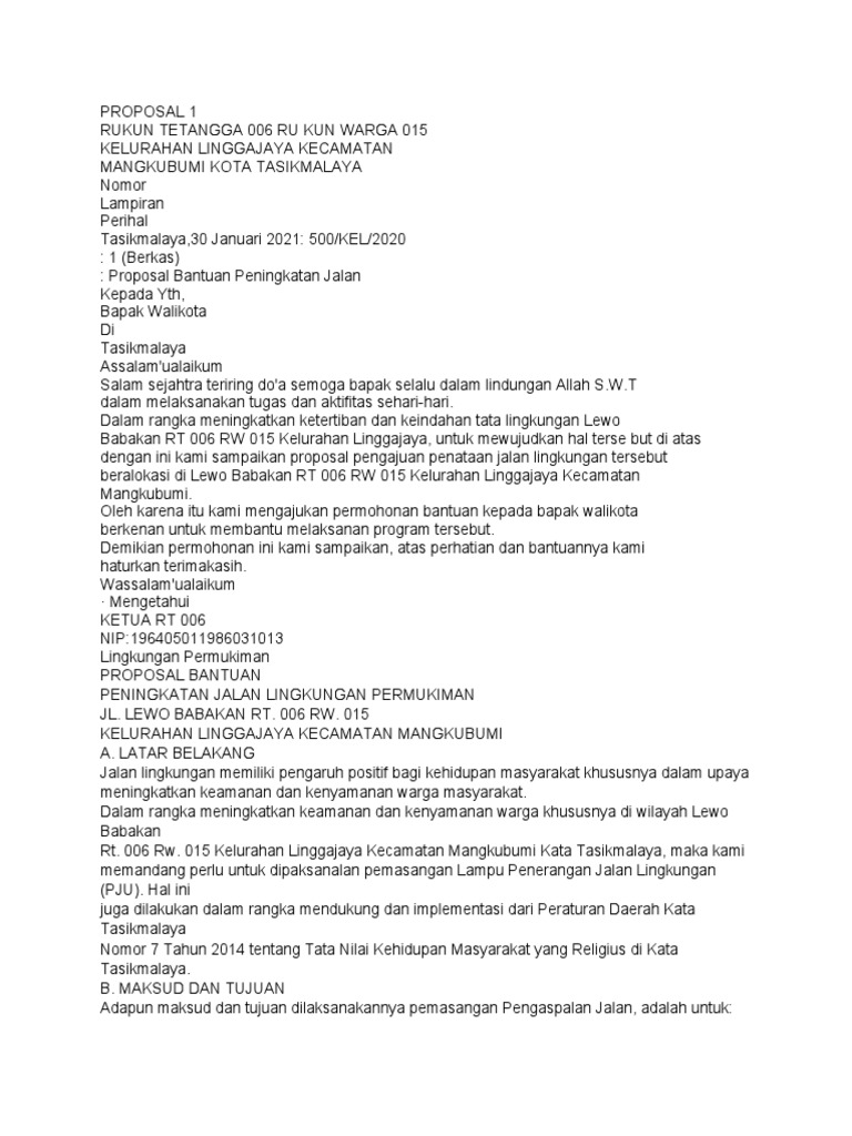 Proposal Jalan GSG | PDF