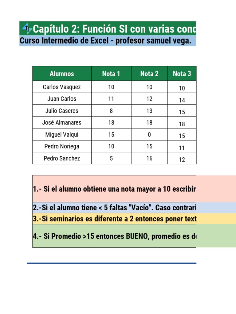 Ejercicios Excel Intermedio 3 de Secundaria | PDF