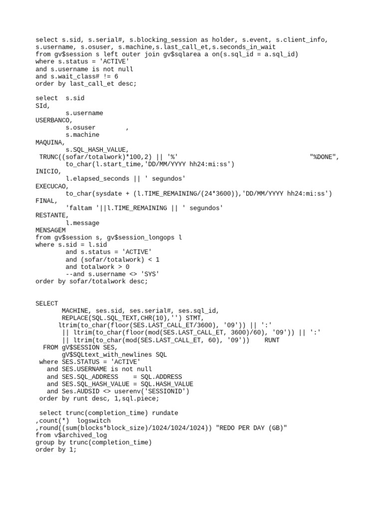 Tableas Lock Processo Lok | PDF | Sql | Databases