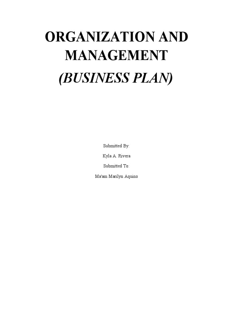 Organization and Management: (Business Plan) | PDF | Cupcake | Social Media