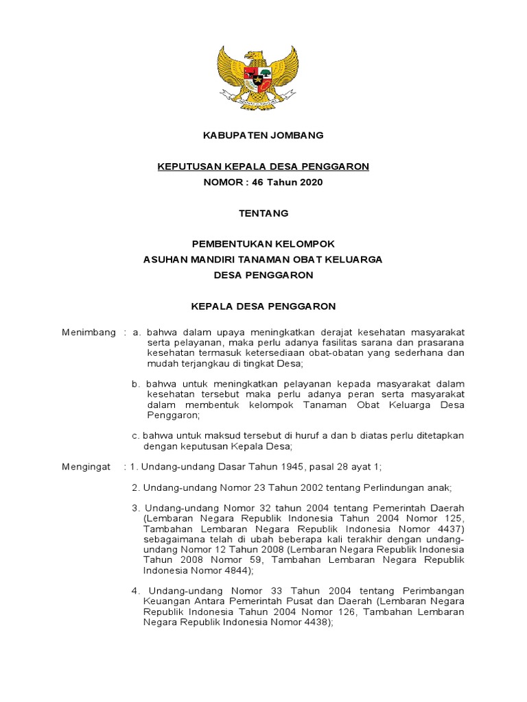 SK Asman Toga 2020 8 Desa | PDF