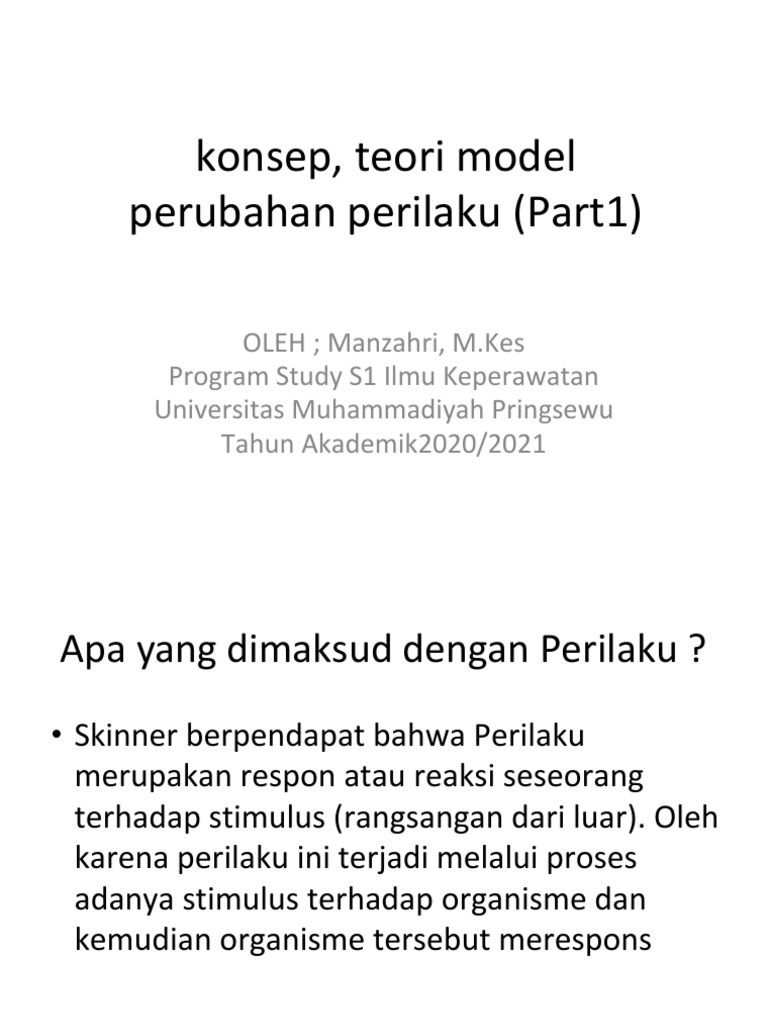 Konsep, Teori Model Perubahan Perilaku | PDF
