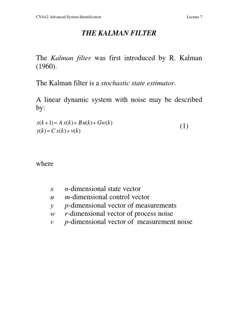 Understanding the Fundamentals of the Kalman Filter | PDF | Kalman ...