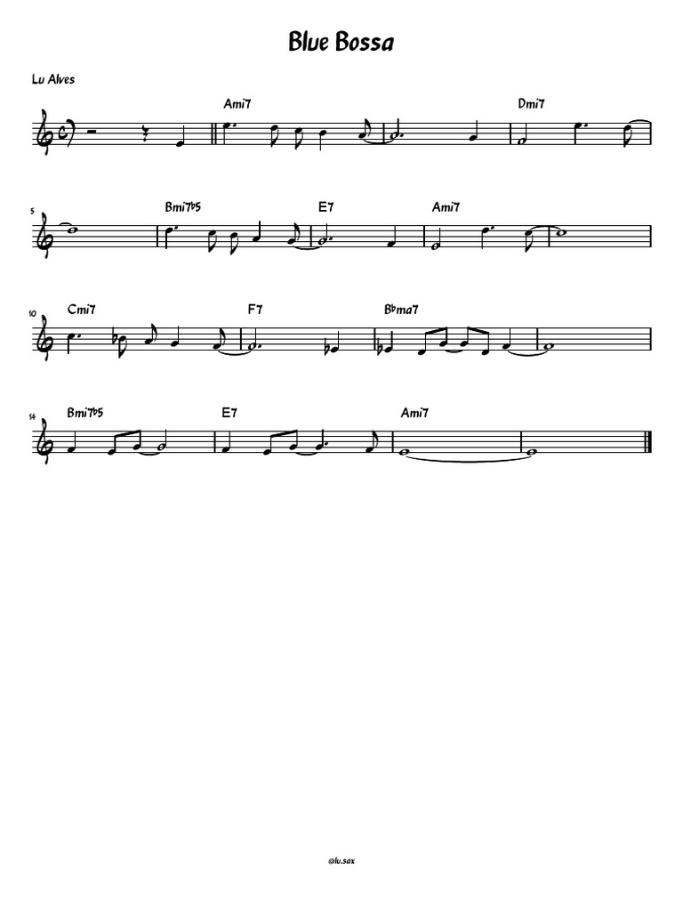 Blue Bossa - Sax Alto | PDF