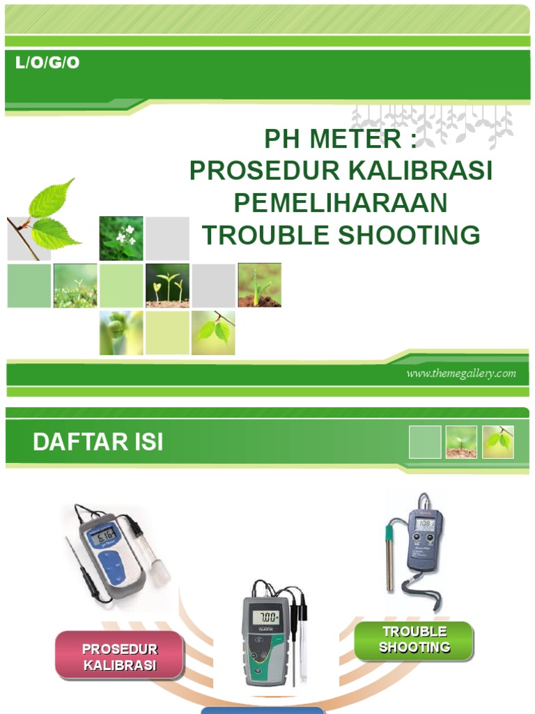 PH Meter: Prosedur Kalibrasi Pemeliharaan Trouble Shooting: L/O/G/O | PDF