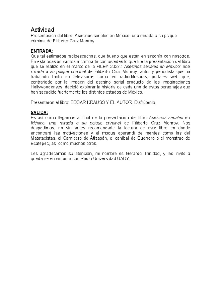 Asesinos Seriales en México | PDF