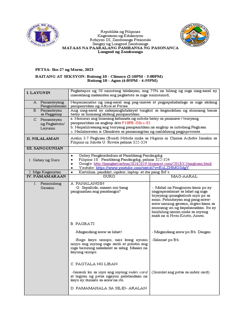 Paglisan (Buod) | PDF