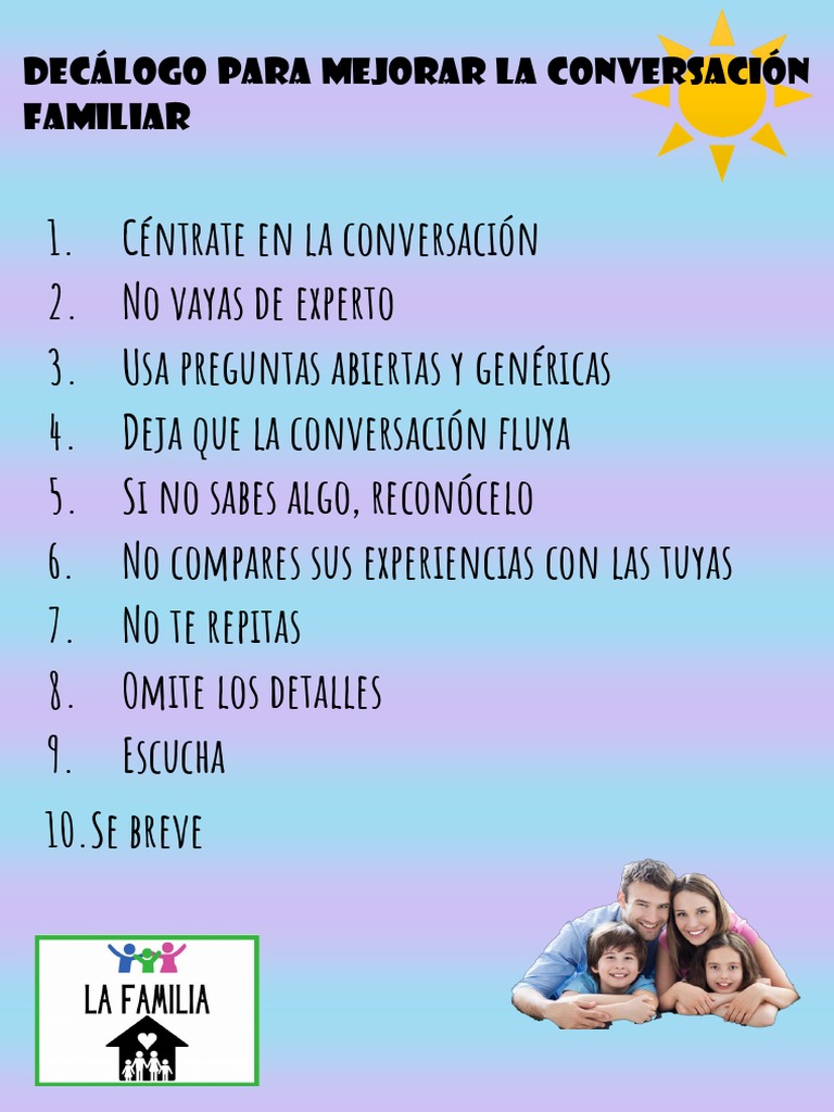 10.se Breve: Decálogo para Mejorar La Conversación Familiar | PDF ...