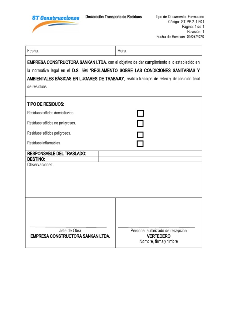 Transporte de Residuos SANKAN | PDF