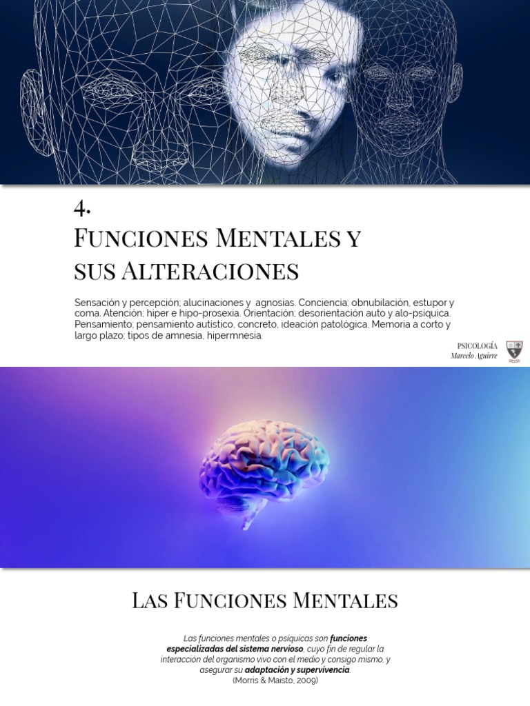 Psico 4 Funciones Mentales | PDF | Percepción | Memoria