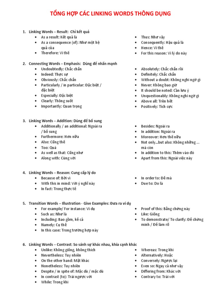Linking Words | PDF