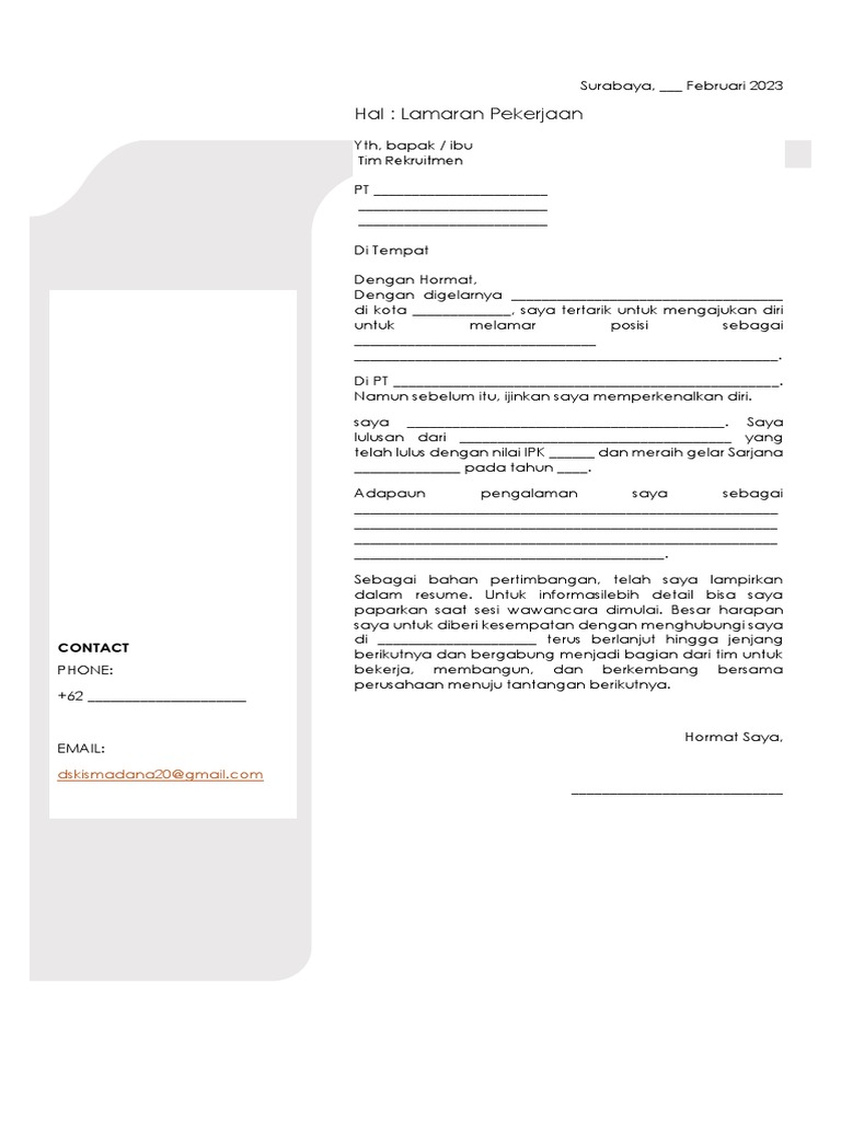 Contoh Cover Later | PDF