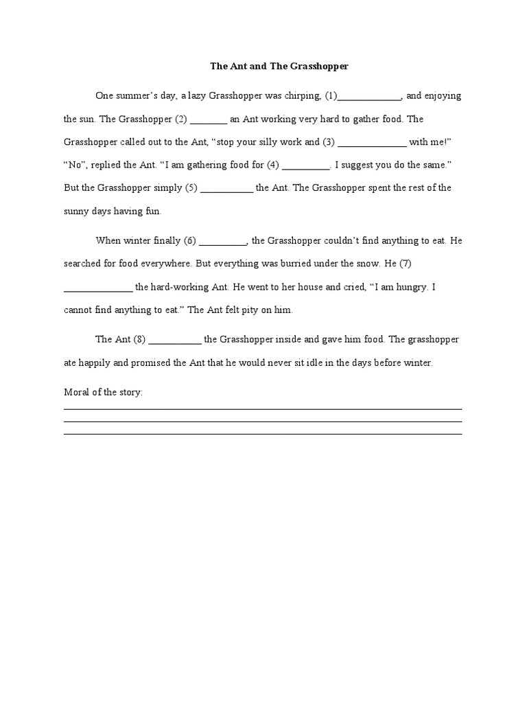 The Ant and The Grasshopper - 2 | PDF