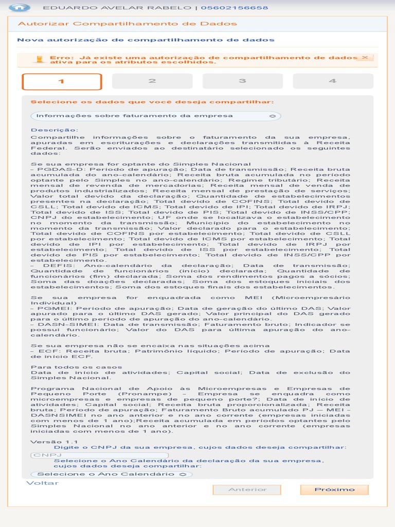 Autorizar Compartilhamento de Dados | Download grátis PDF | Imposto de Renda | Receita