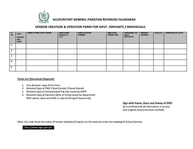 Vendor Govt Emp | PDF