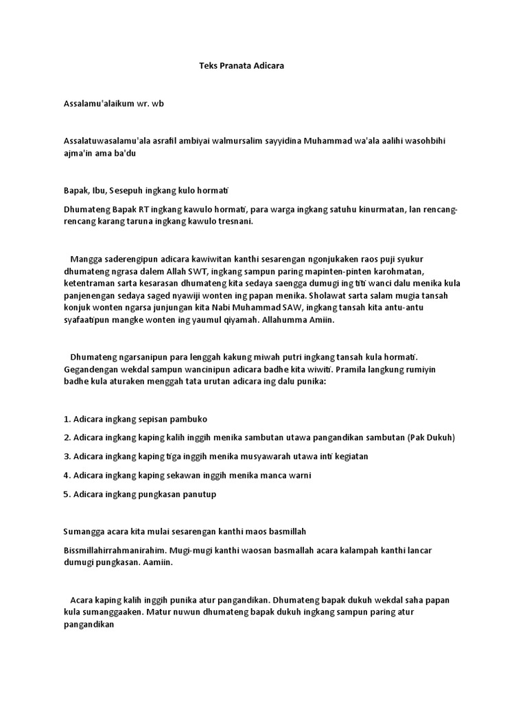 Pranata Adicara | PDF