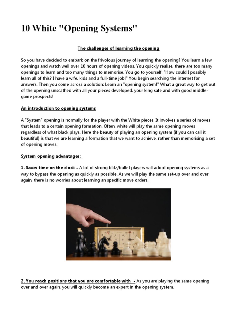 10 White Opening | PDF | Chess Openings | Chess Theory