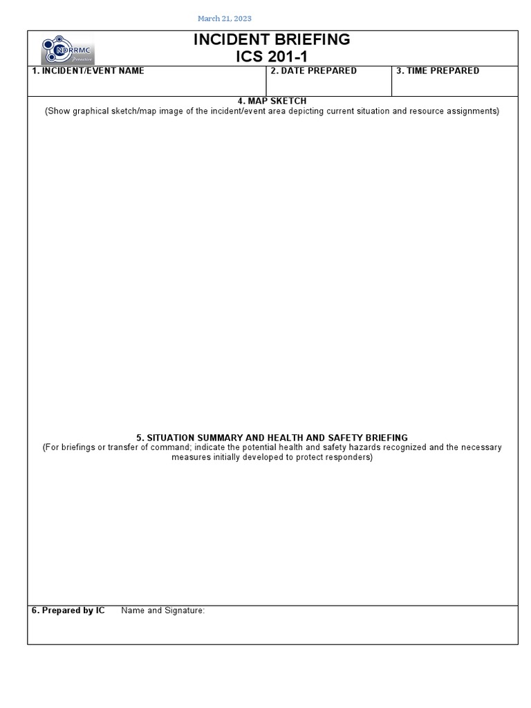 NDRRMC - 201 | PDF | Incident Command System | Safety