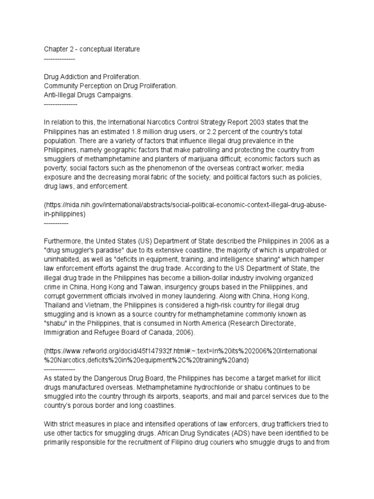 Chapter 2 - Conceptual Literature | PDF | Illegal Drug Trade | Smuggling