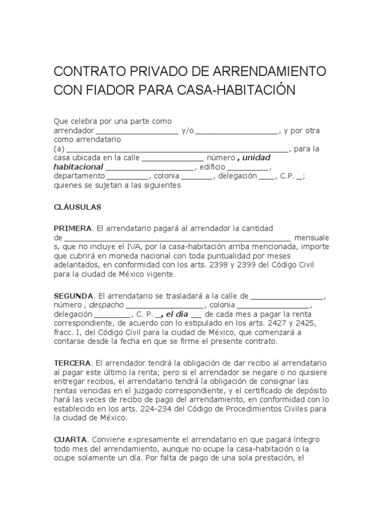 Contrato de Renta de Casa | PDF | Documentos legales | Ley común