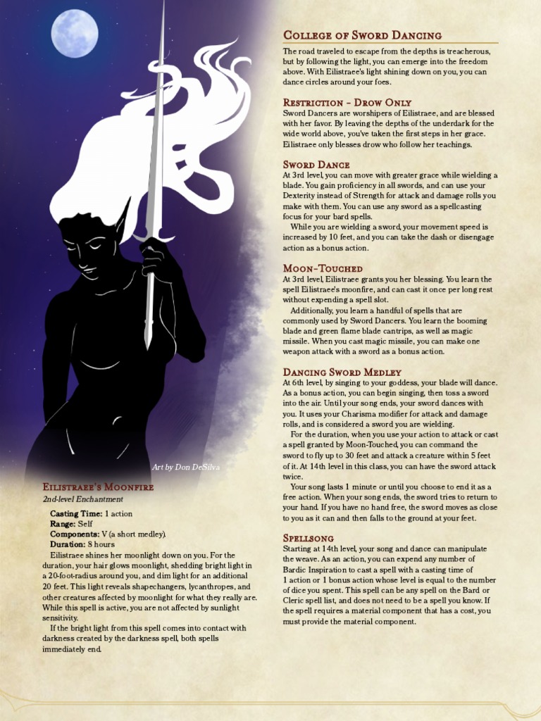 Eilistraee's Moonfire Spell Guide | PDF