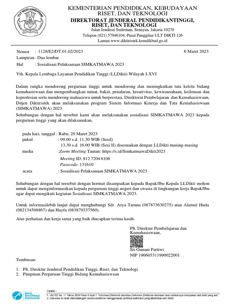 SU Sosialisasi SIMKATMAWA 2023 | PDF