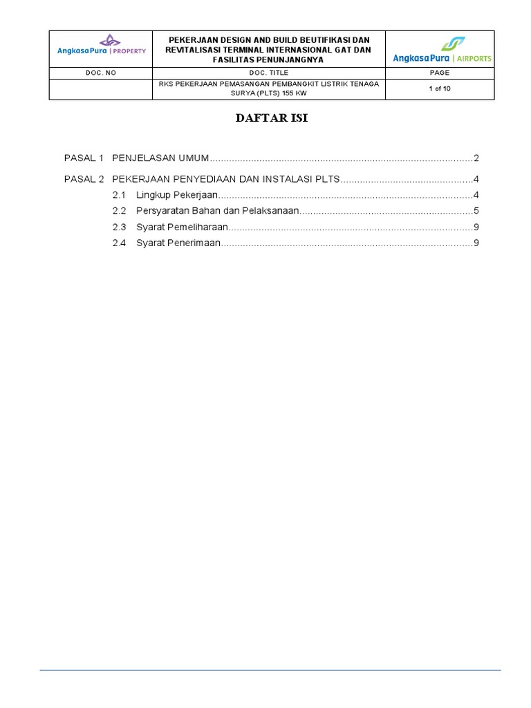 RKS PLTS 155 KWP - Rev 01 | PDF