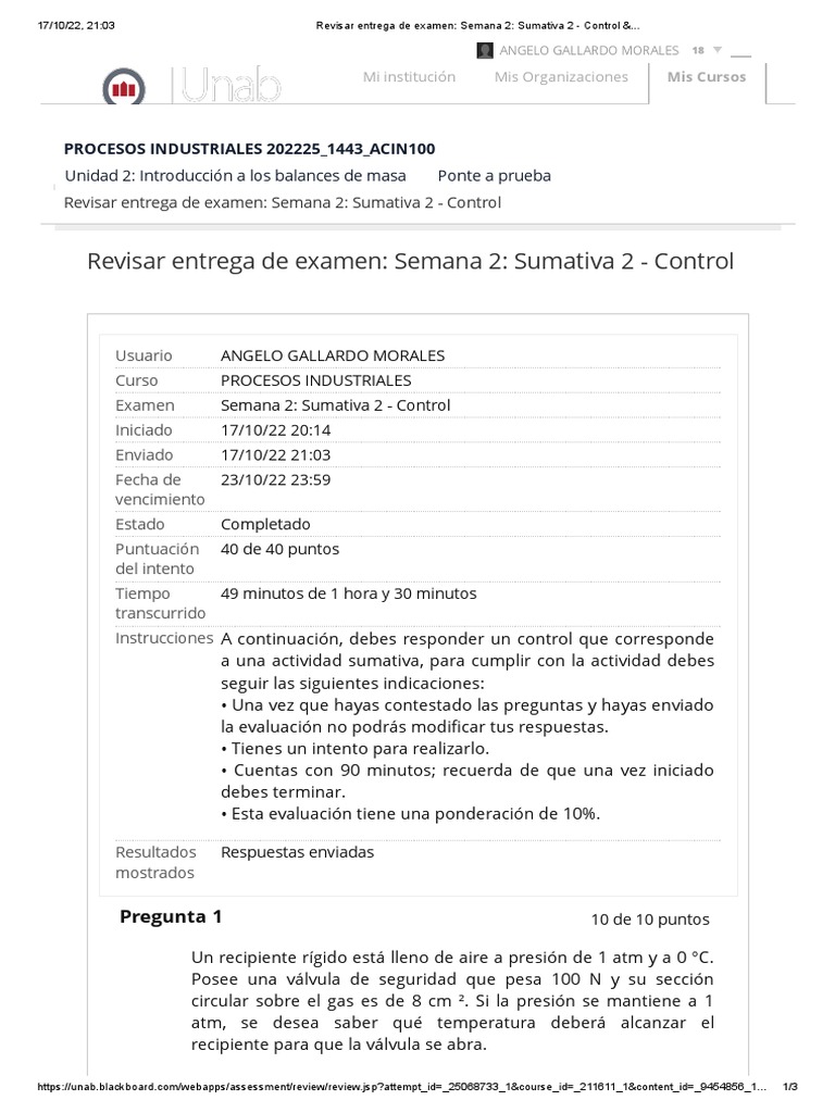 Revisar Entrega de Examen_ Semana 2_ Sumativa 2 - Control &.. | PDF | Metrología | Cantidad
