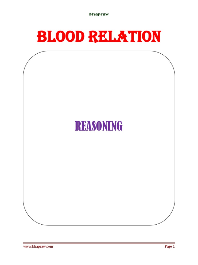 Blood Relation: Reasoning | PDF