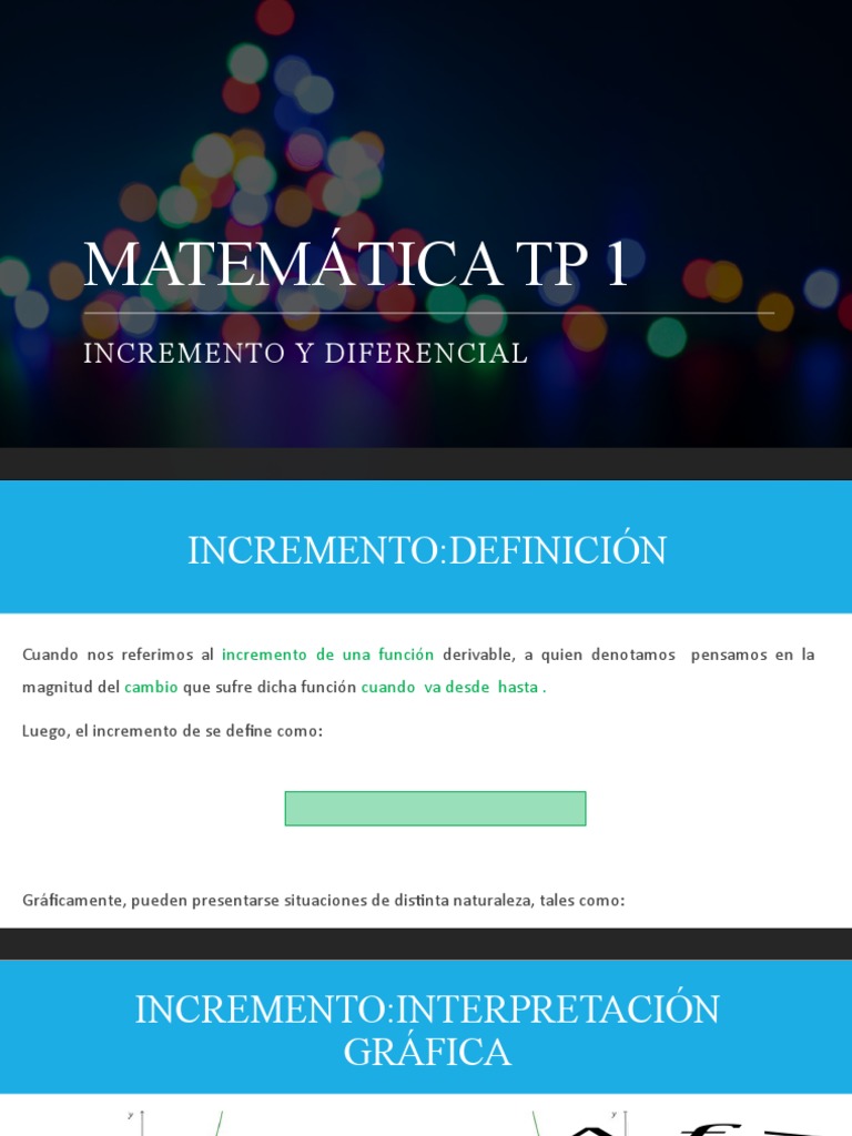 Matematica TP 1-Incremento y Diferencial | Descargar gratis PDF | Derivado | Función (Matemáticas)