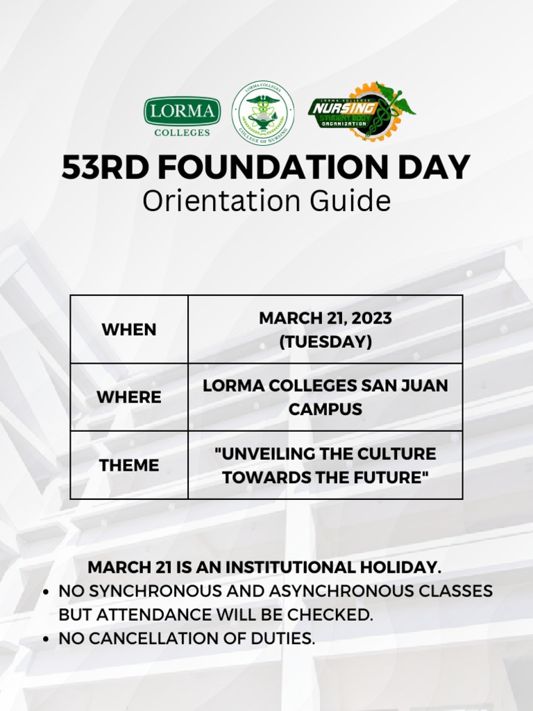 53RD Foundation Day Orientation Guide | PDF | Performing Arts ...