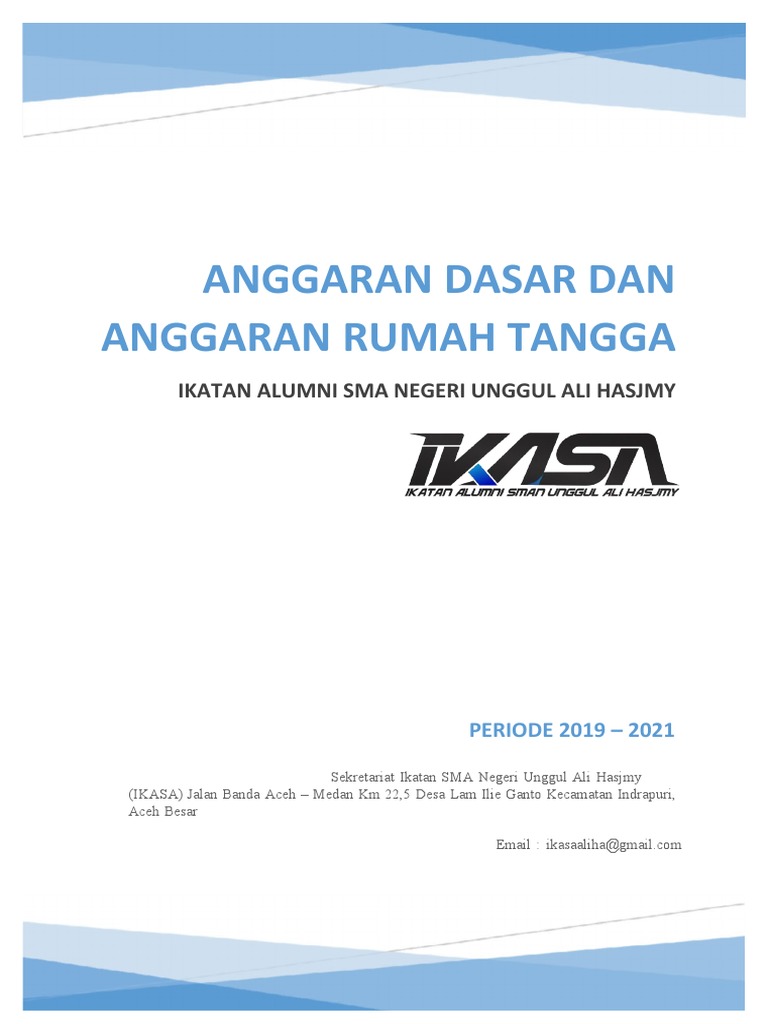 Anggaran Dasar IKASA 2019-2021 | PDF | Karier & Perkembangan | Ilmu Sosial