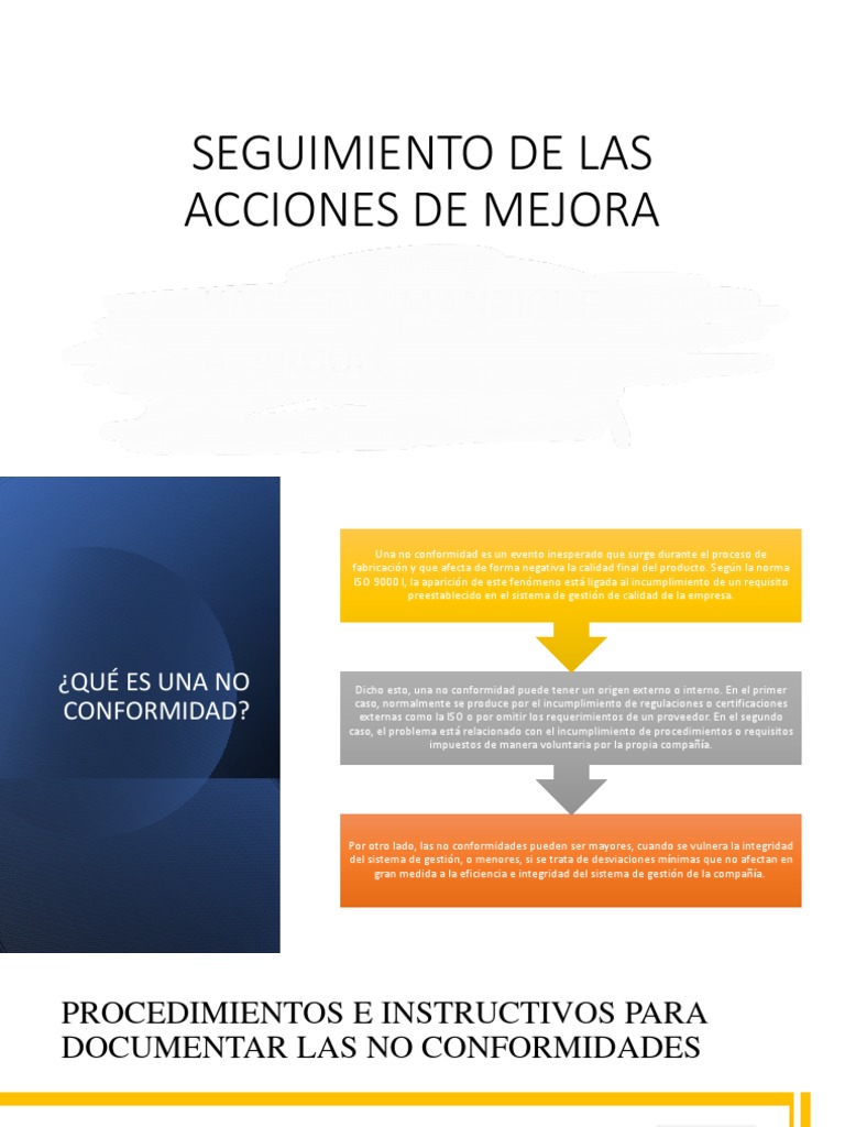 Seguimiento de Las Acciones de Mejora: Mileidy Gonzalez Nayibe Guzman Carolina Suarez | PDF ...
