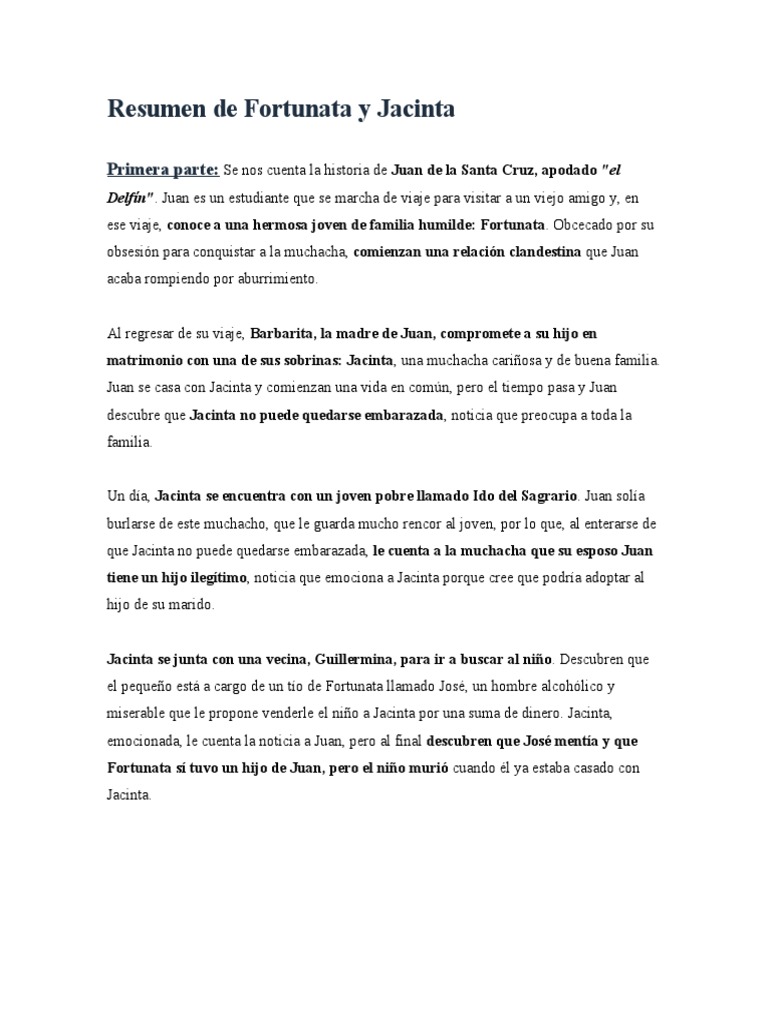 Resumen y análisis de Fortunata y Jacinta | PDF