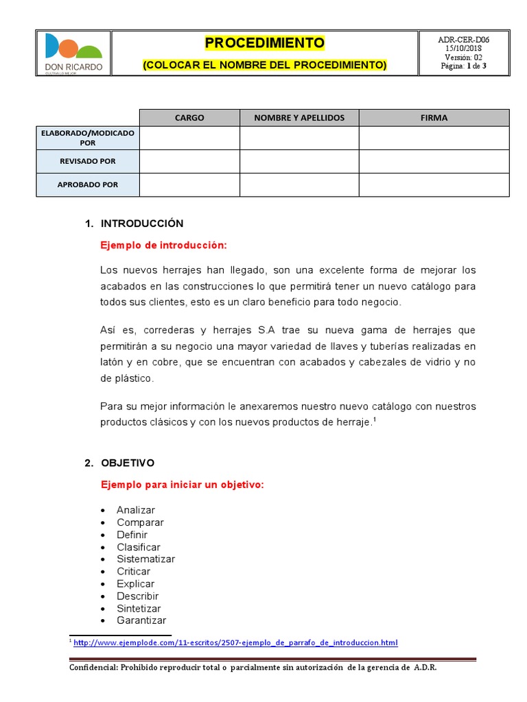 ADR-CER-D06 Modelo de Procedimiento | PDF | Auditoría