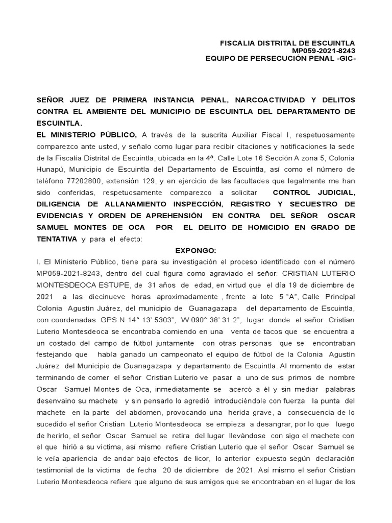 Unilateral, Control, Allanamiento y Captura. | PDF | Fiscal | Guatemala