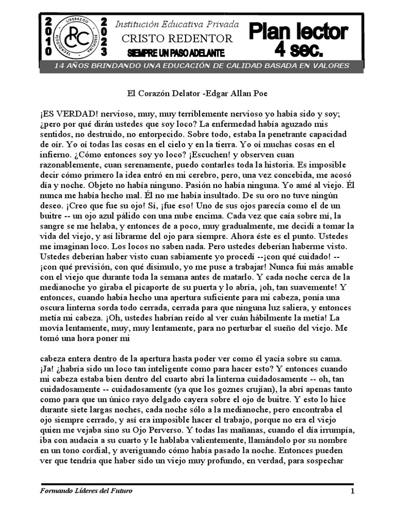 PLan Lector 3 - El Corazón Delator | PDF