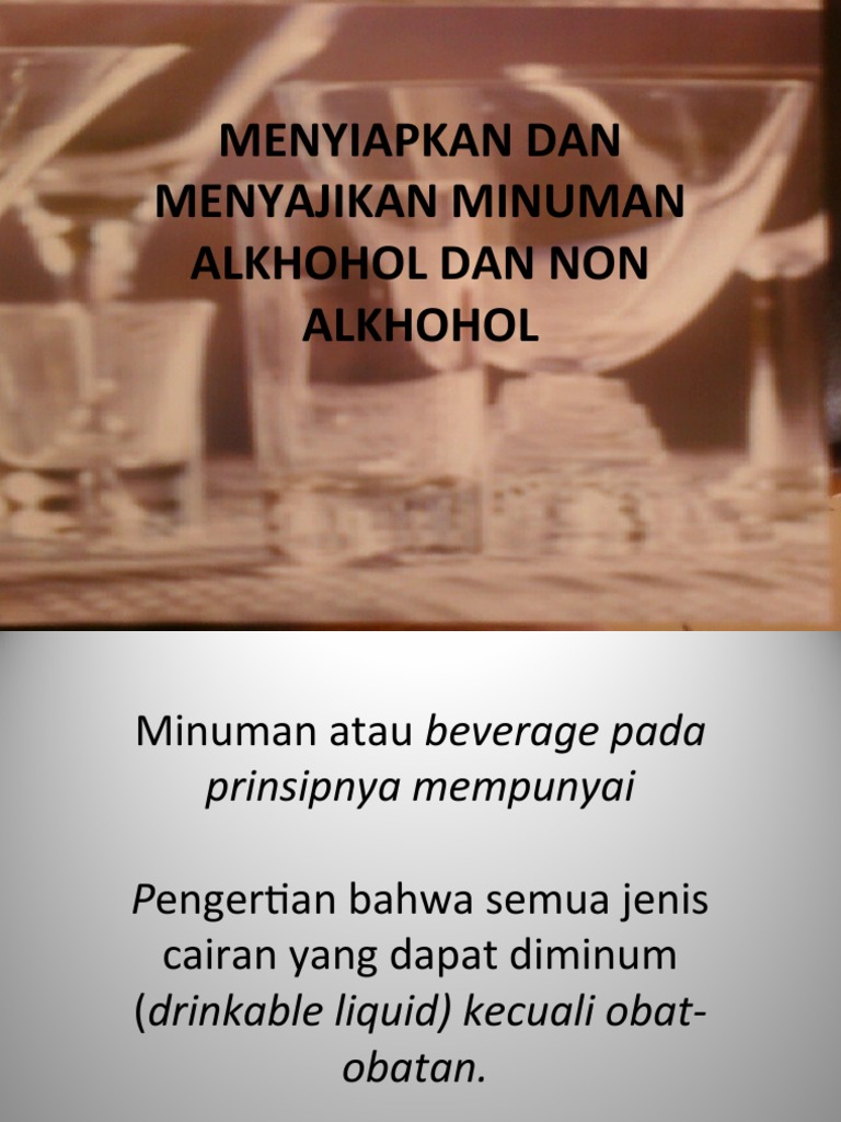 Klasifikasi Minuman Alkohol dan Non-Alkohol | PDF | Memasak, Makanan ...