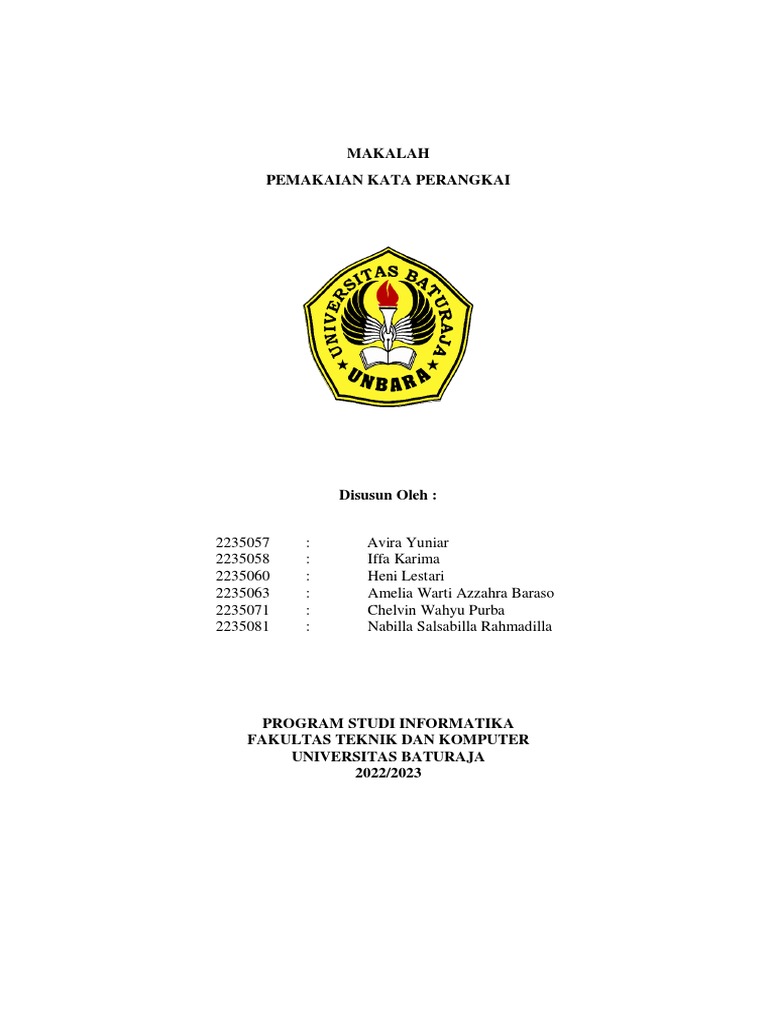 Makalah Pemakaian Kata Perangkai | PDF