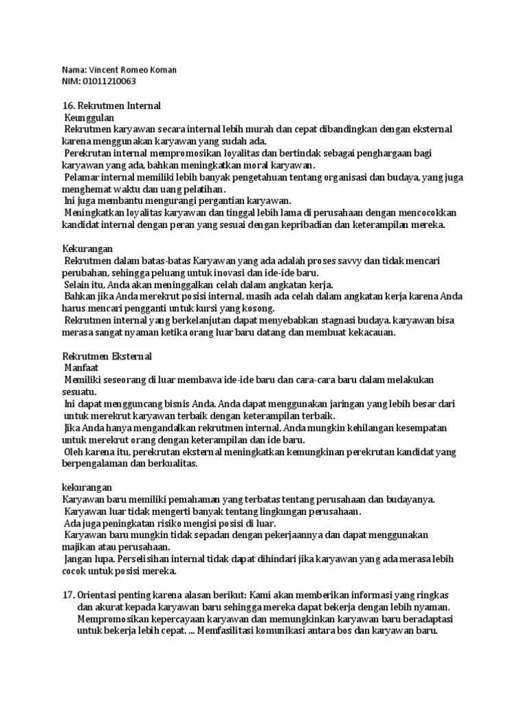 Nama: Vincent Romeo Koman NIM: 01011210063 | PDF